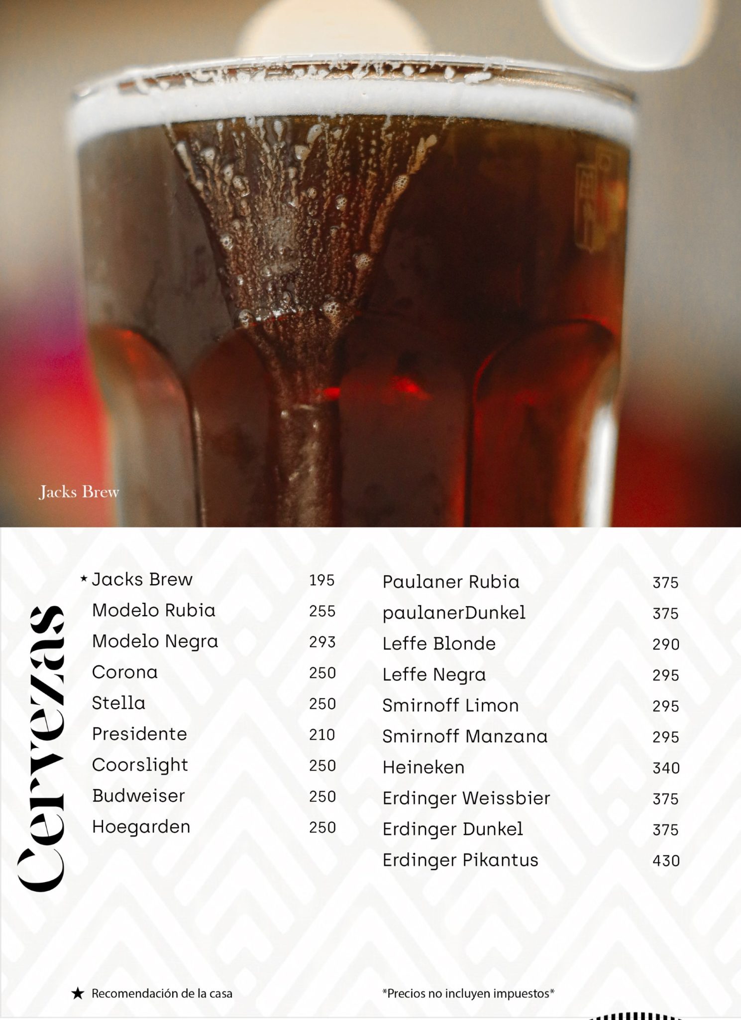MENU – 4 Jacks Bar & Bistro