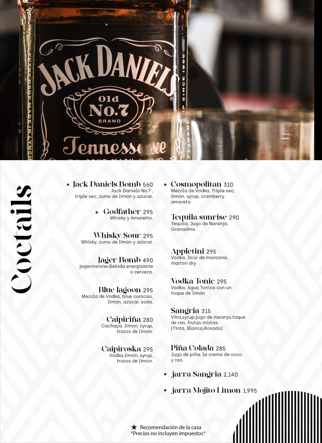 MENU – 4 Jacks Bar & Bistro